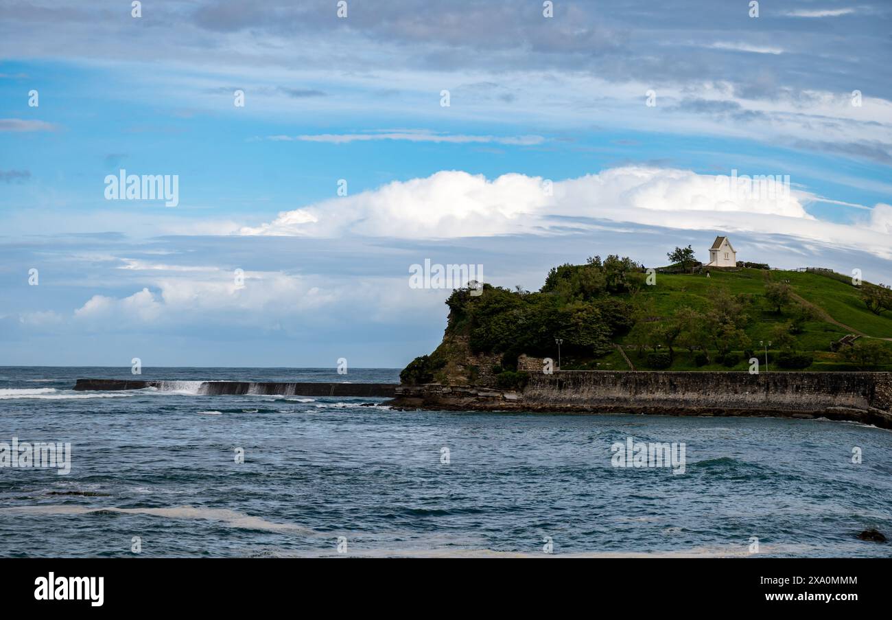 View of Saint-Jean-de-Luz fishing port on Basque coast, famous resorts ...