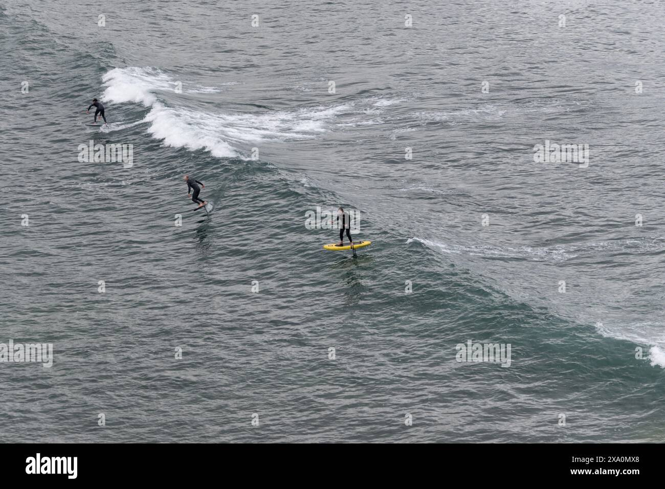 Watersport surfing training in Ciboure and Fort of Socoa bay on Basque ...