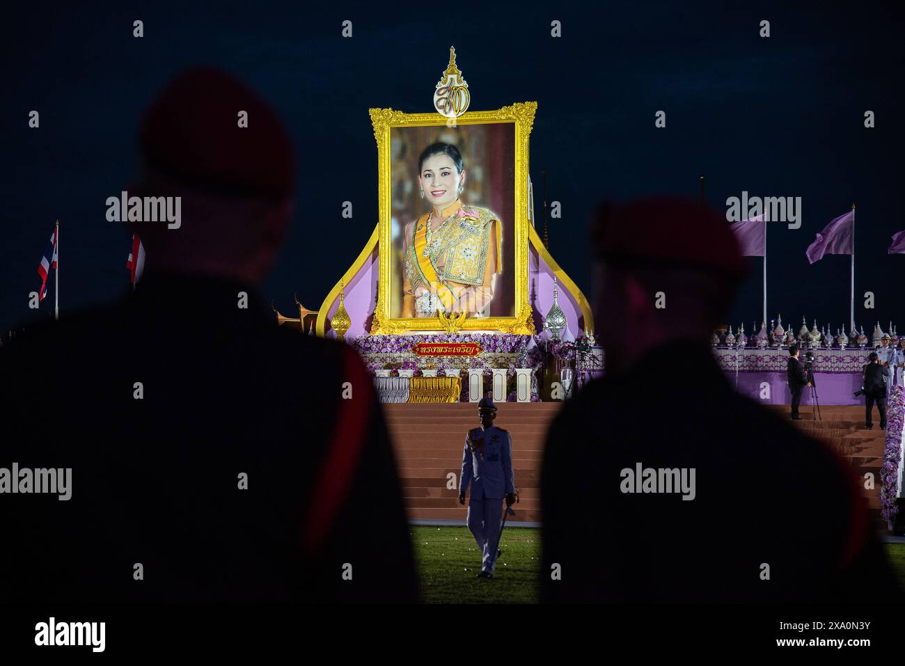 Bangkok, Thailand. 03rd June, 2024. The portrait of Thai Queen Suthida seen during the 46th ...