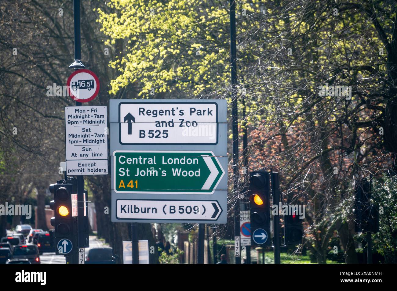 Transportation in London city, roads, road signes, street signes ...