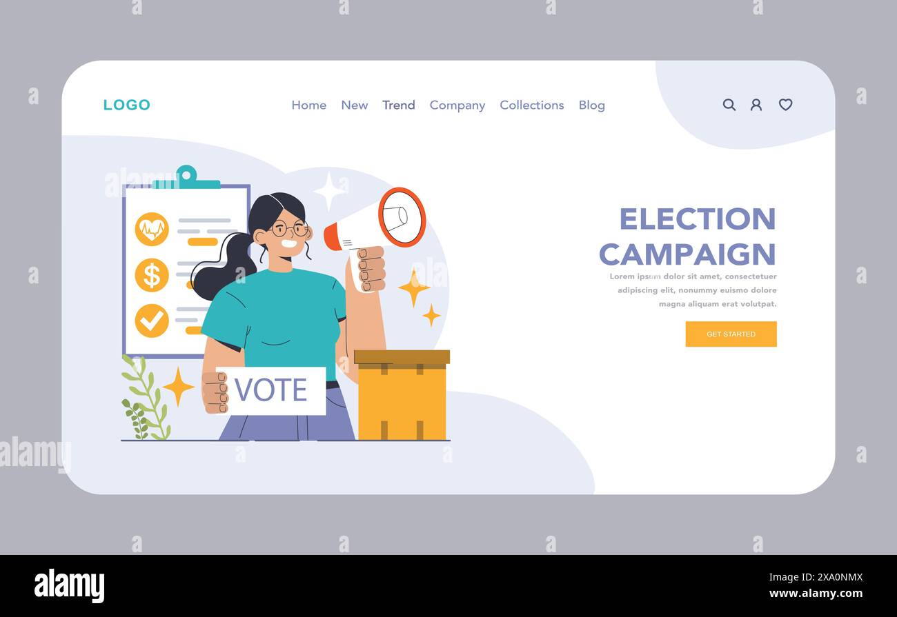 Election web or landing. Democratic procedure, citizens choosing ...