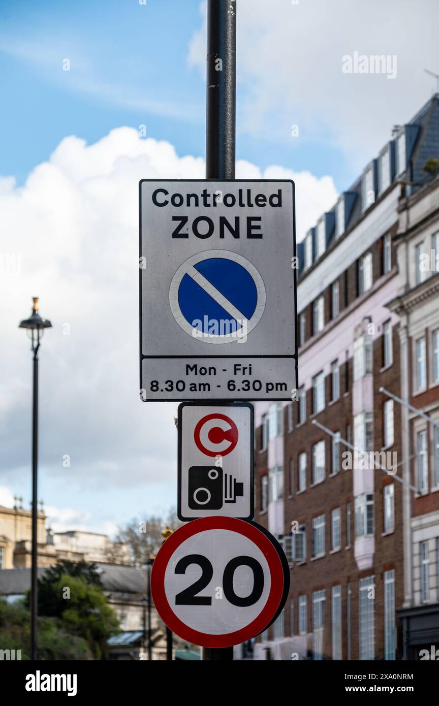 Transportation in London city, roads, road signes, street signes ...
