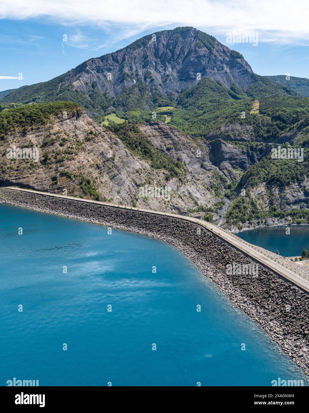 Dam of the Lake of Serre-Poncon, one of the largest reservoirs in ...