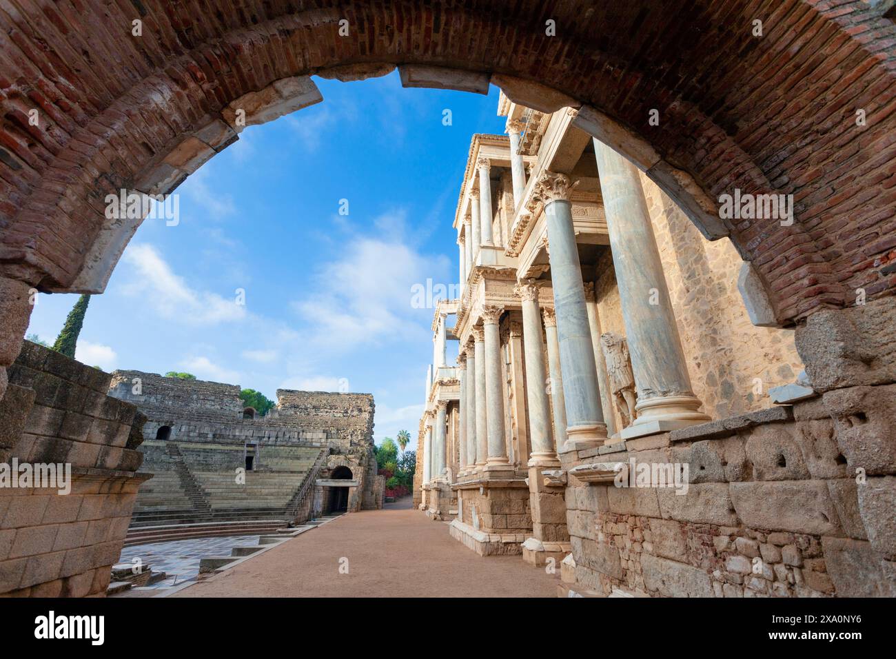 Europe, Spain, Badajoz, Merida, The Ancient Roman Theatre (Teatro ...