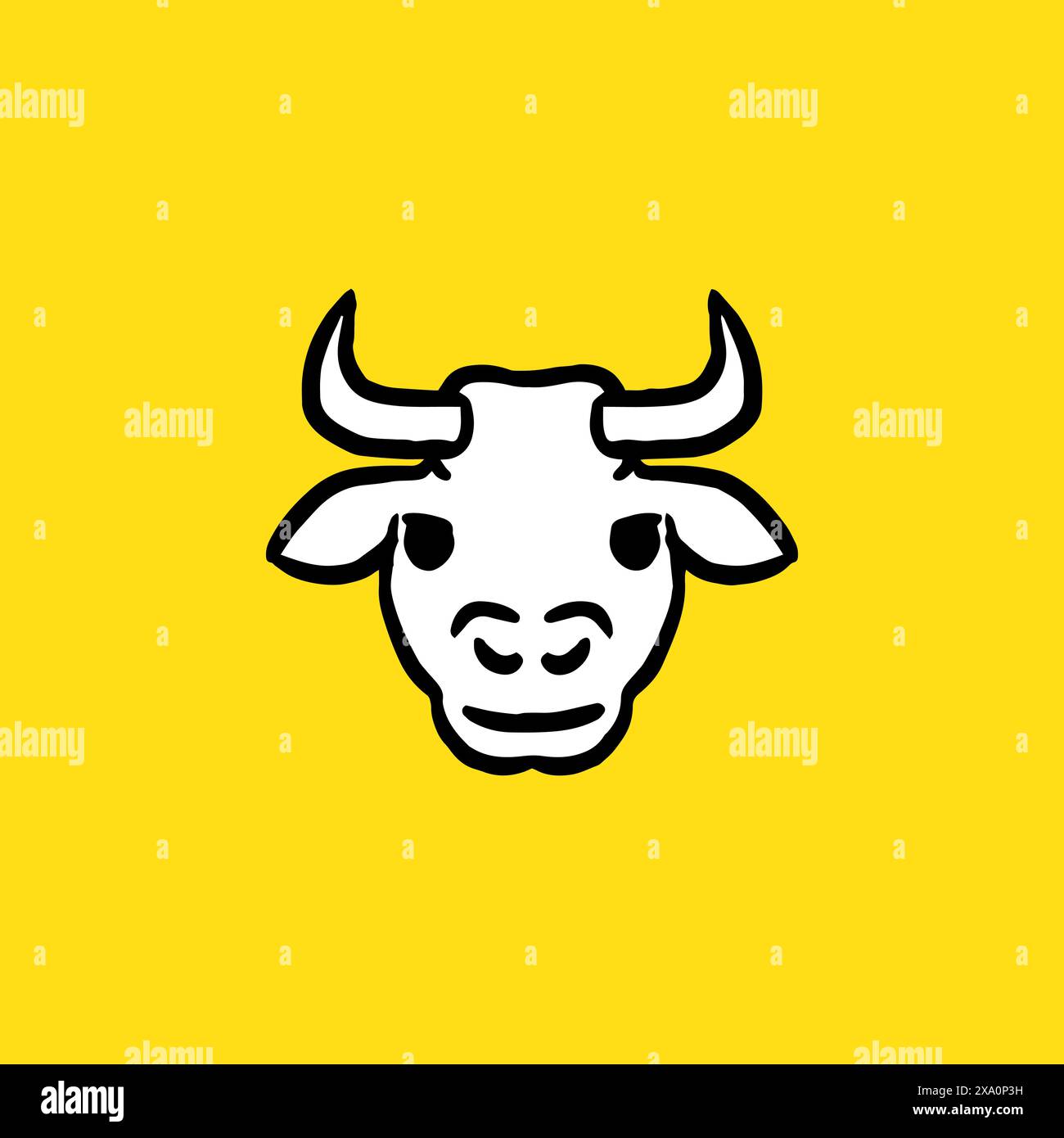 Cow Head From Front. Sketch, Drawing Style. Vector Stock Vector Image ...