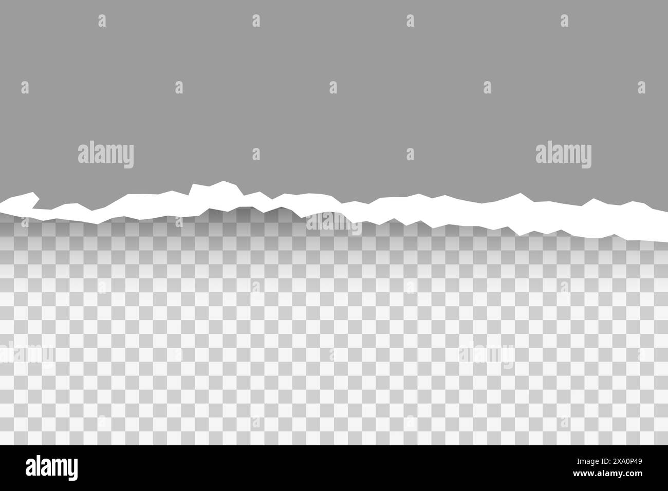 Torn Sheet on transparent background. Gray ripped paper. Vector ...