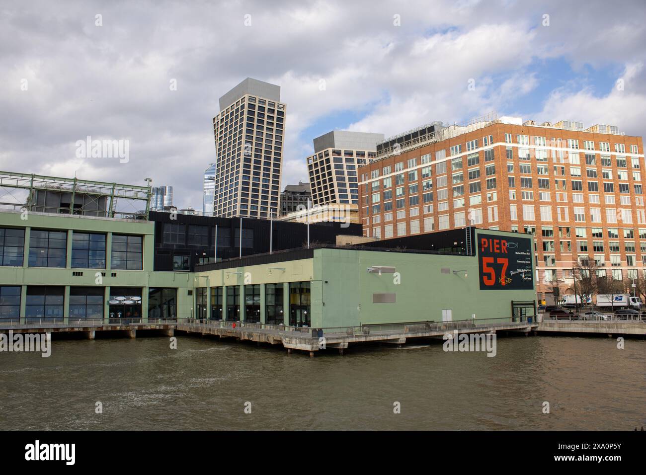The Pier 57 building by the Hudson River. NYC, USA Stock Photo - Alamy