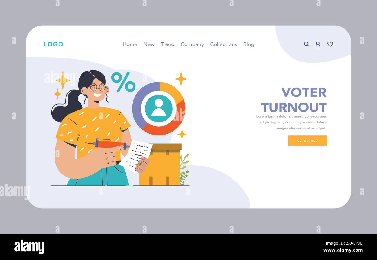 Election web or landing. Democratic procedure, citizens choosing ...