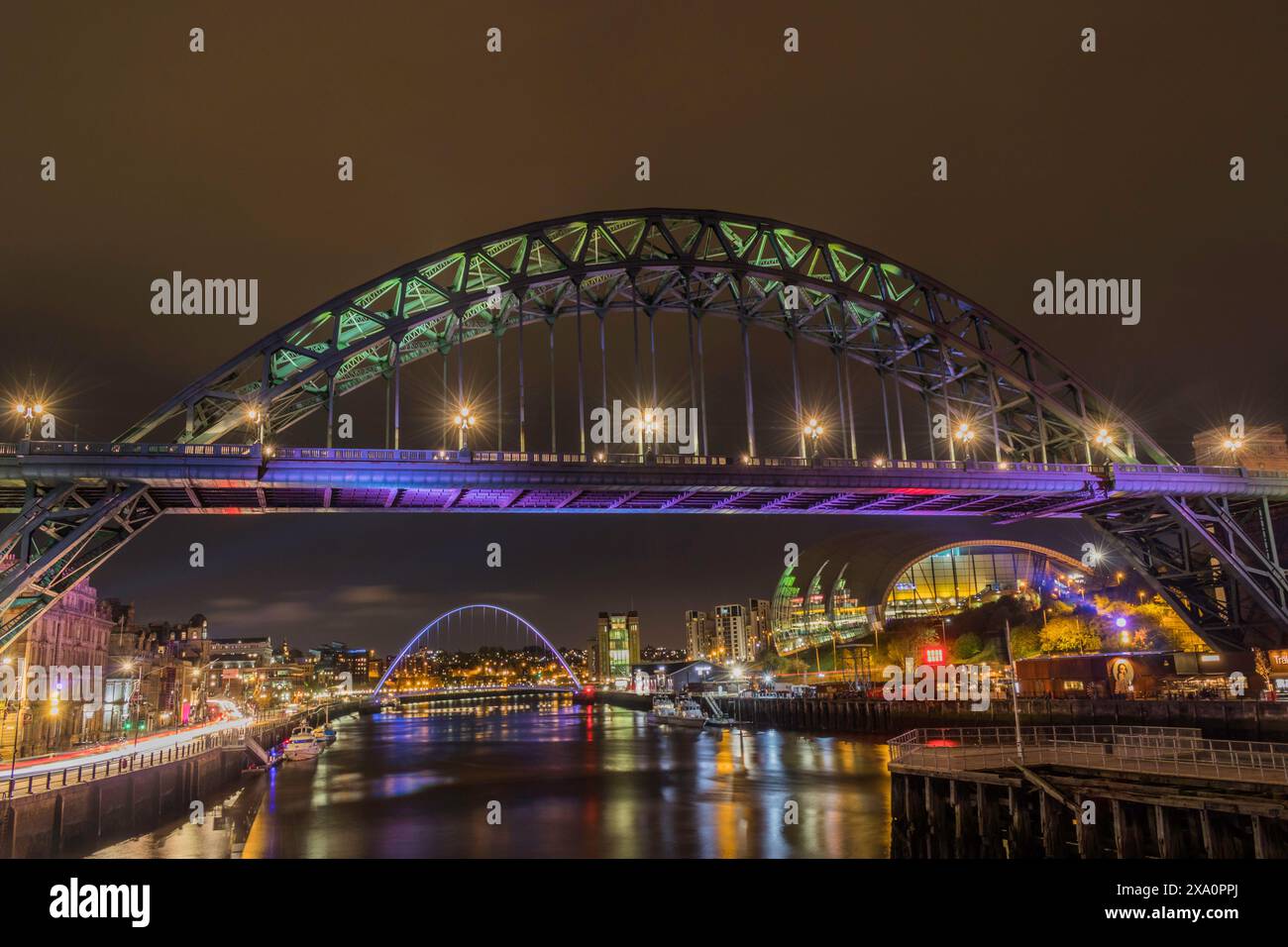 A scenic night view of Newcastle Quayside Stock Photo - Alamy