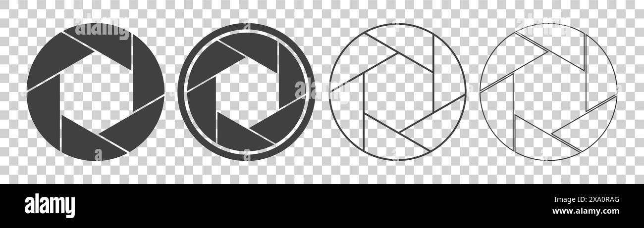 Aperture icon set. Aperture icons on white background Stock Vector ...