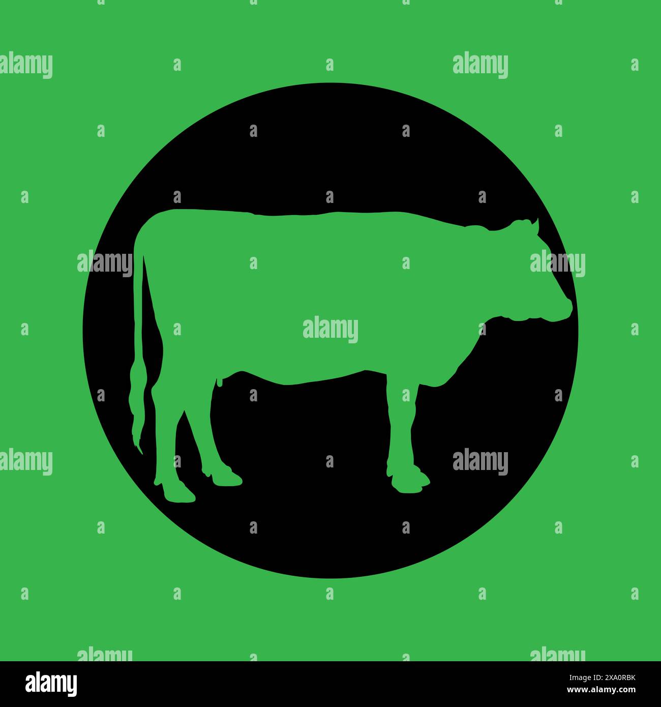 Vintage Cow Side. Silhouette Style. Vector Stock Vector Image & Art - Alamy