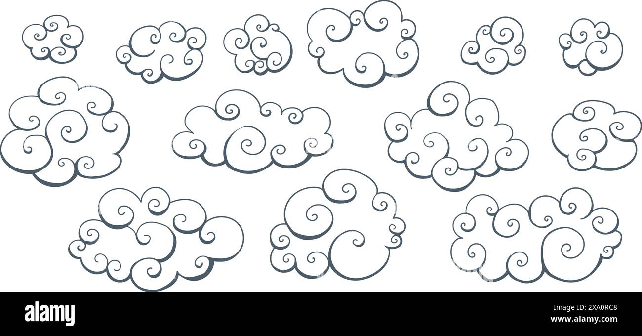 Cloud doodle line pattern Stock Vector Images - Alamy