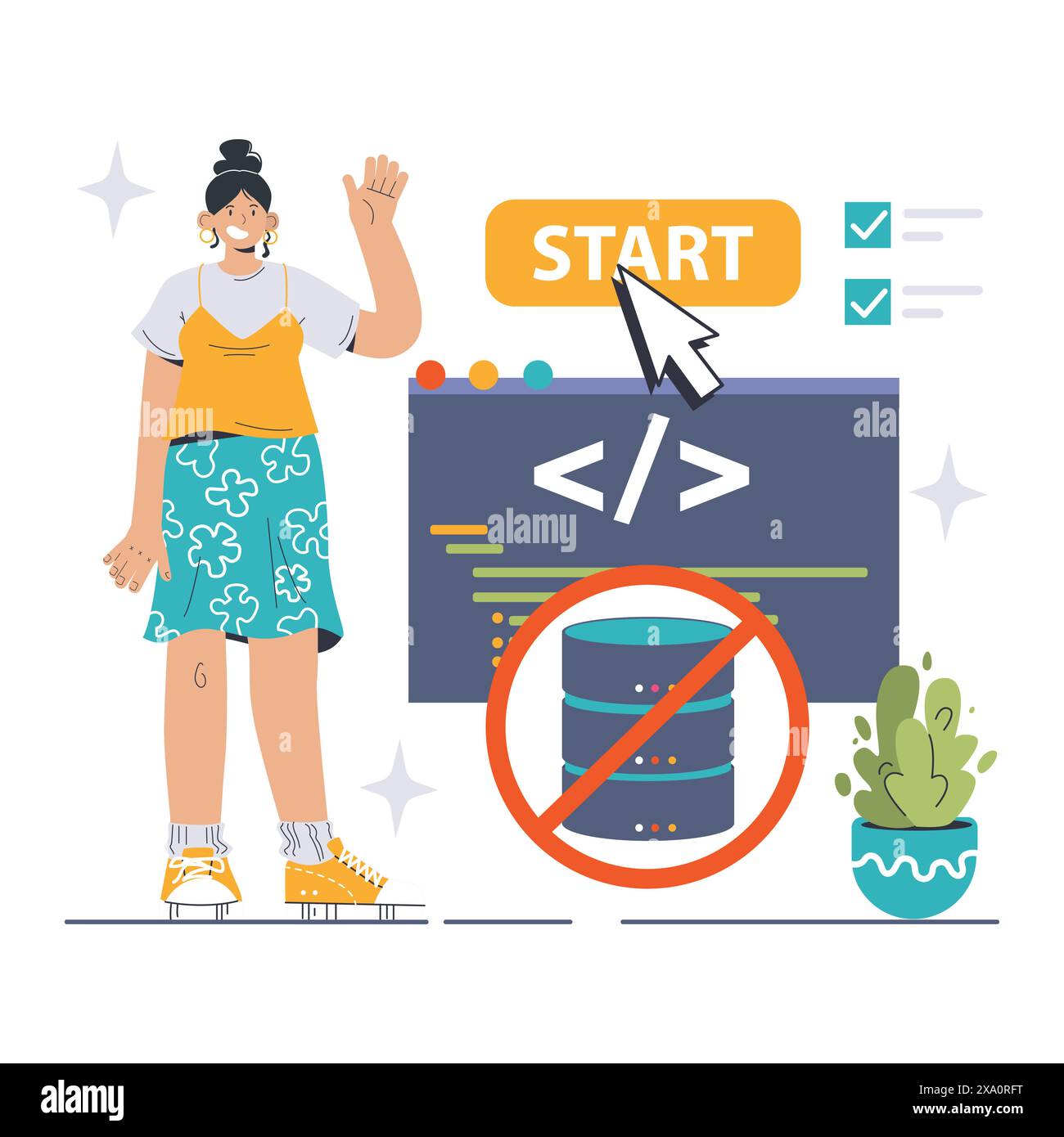 Serverless Computing concept. An illustration shows a developer ... Serverless Computing concept. An illustration shows a developer ...