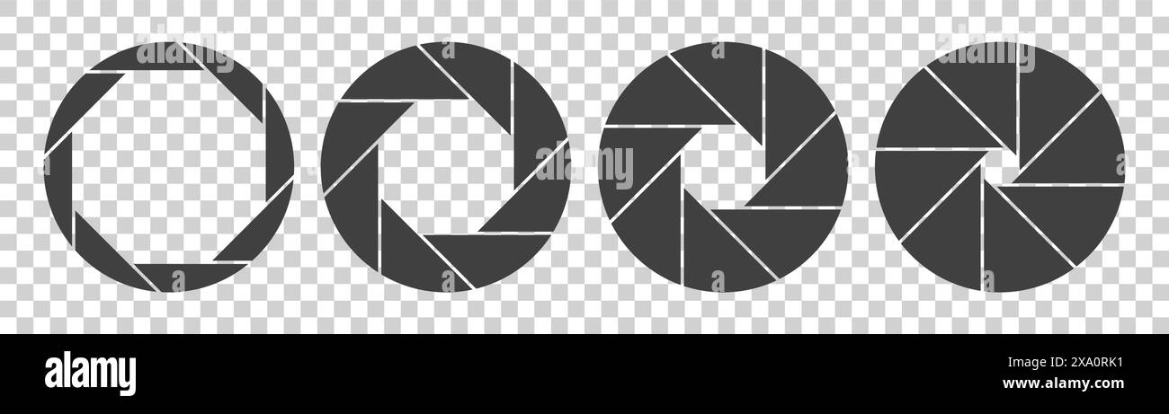 Aperture icon set. Aperture icons on white background Stock Vector ...