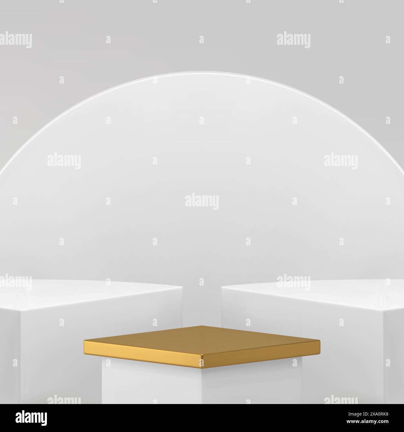 3d white golden podium pedestal mock up for luxury product presentation ...
