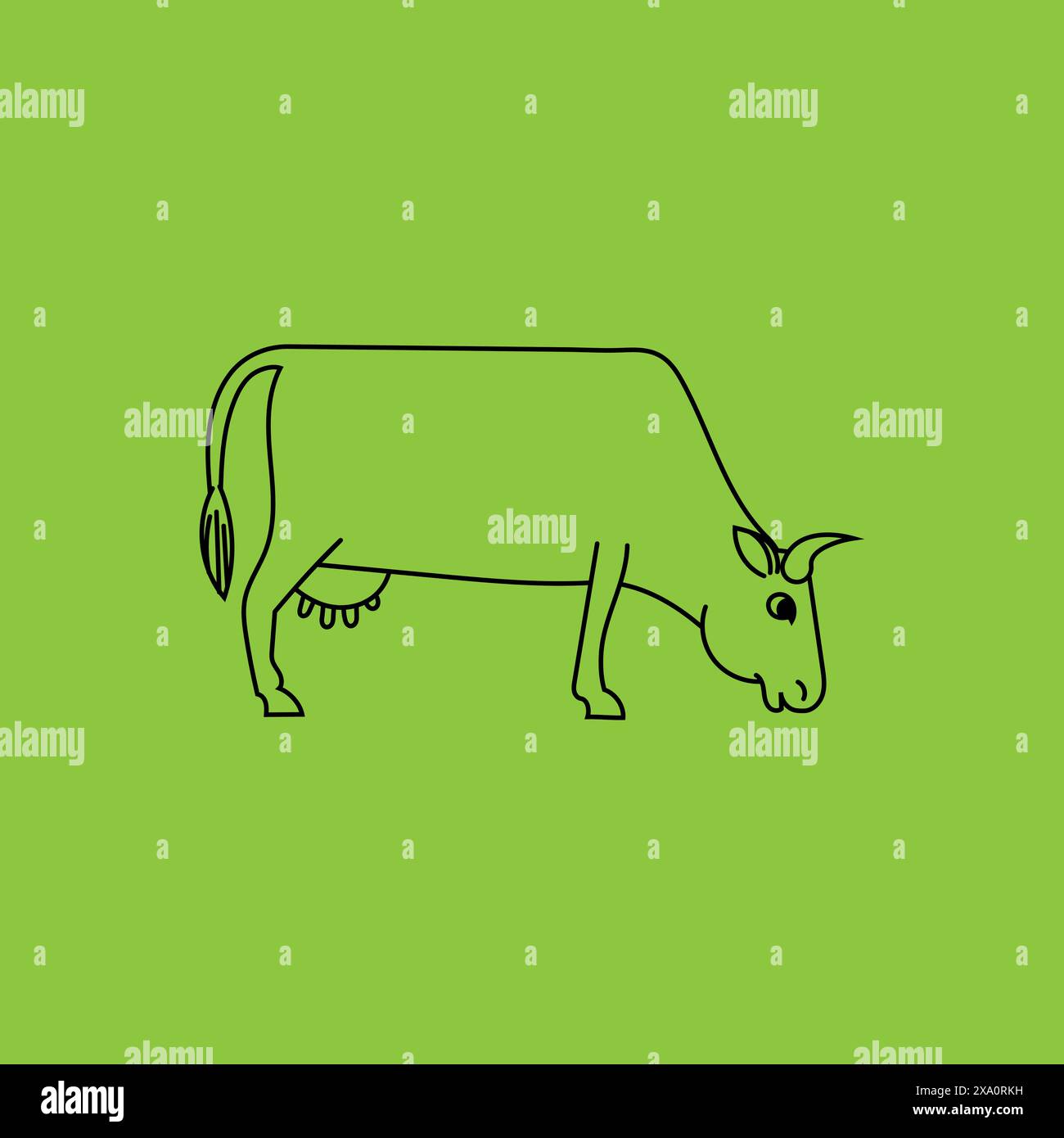 Vintage Cow Side. Line Style. Vector Stock Vector Image & Art - Alamy