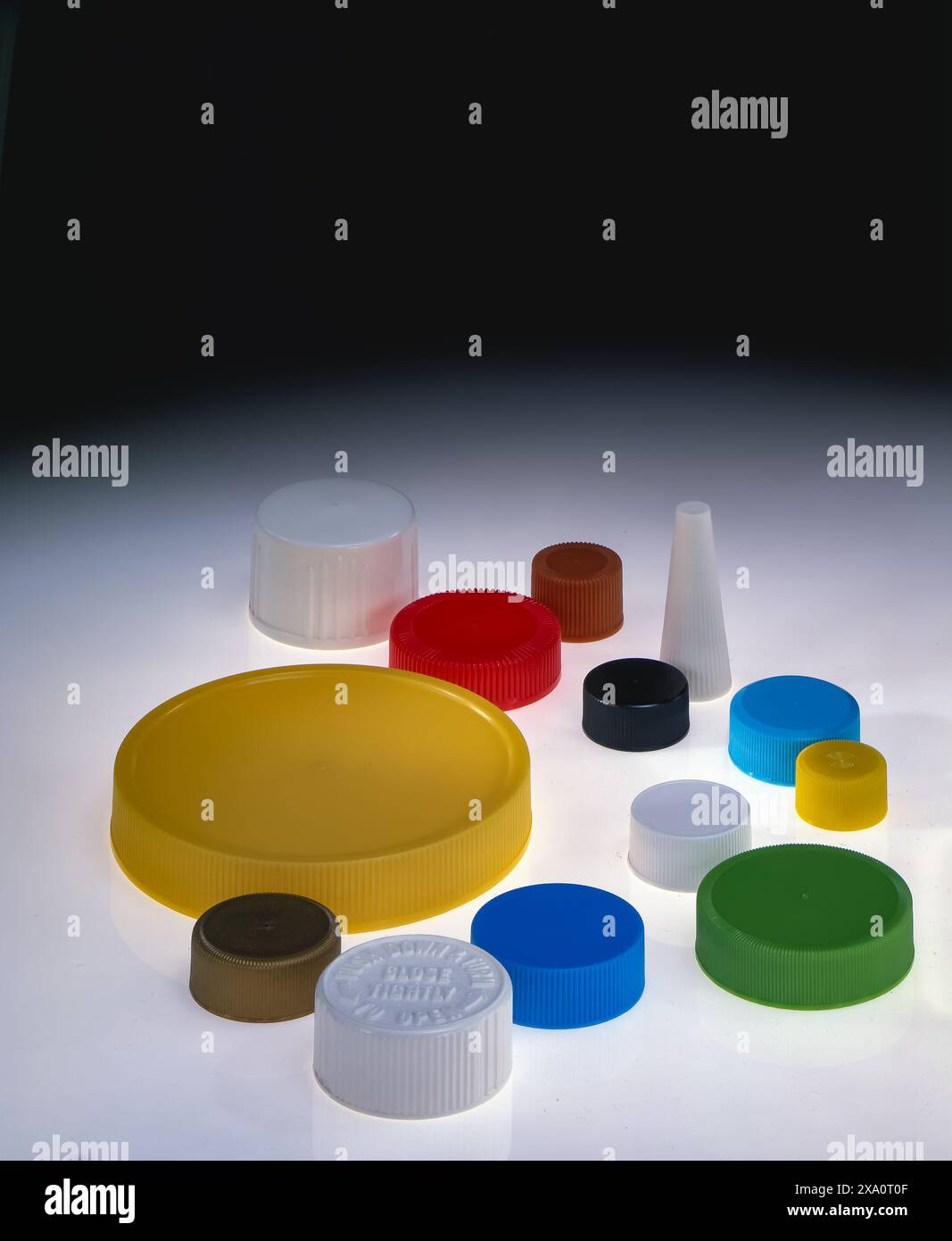 Assorted colorful plastic bottles and cap tops Stock Photo - Alamy