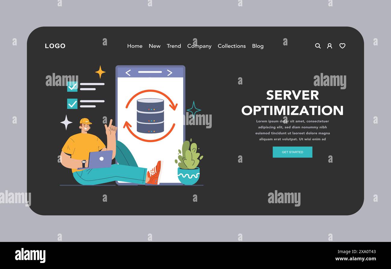 Website optimization dark or night mode web, landing. Streamlining data ... Website optimization dark or night mode web, landing. Streamlining data ...