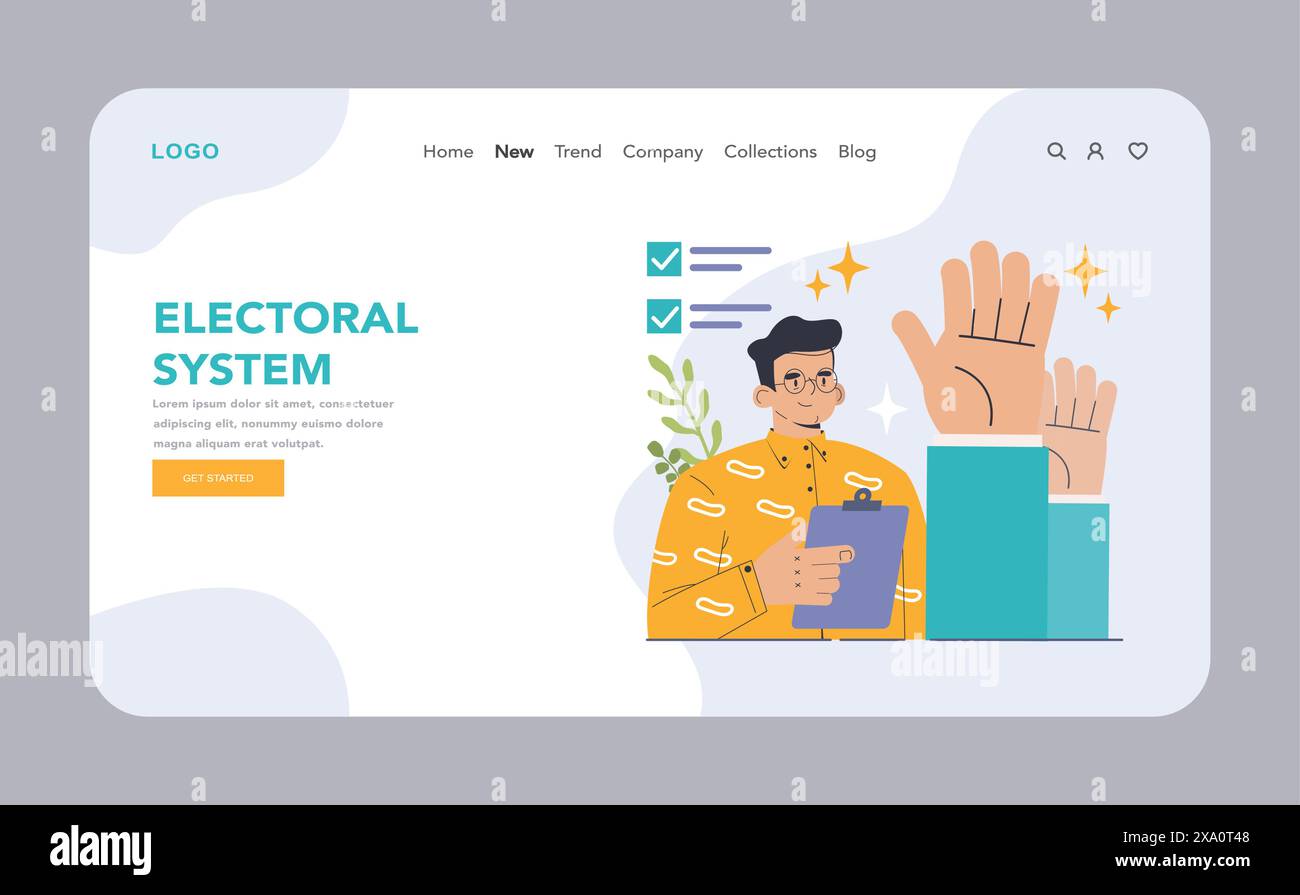 Election web or landing. Democratic procedure, citizens choosing ...