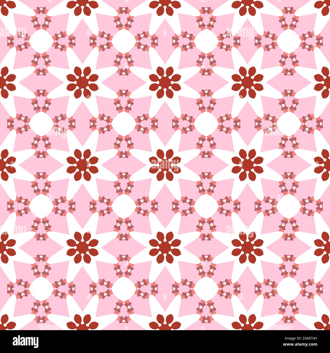 A pink and red floral pattern with an intricate design Stock Photo - Alamy