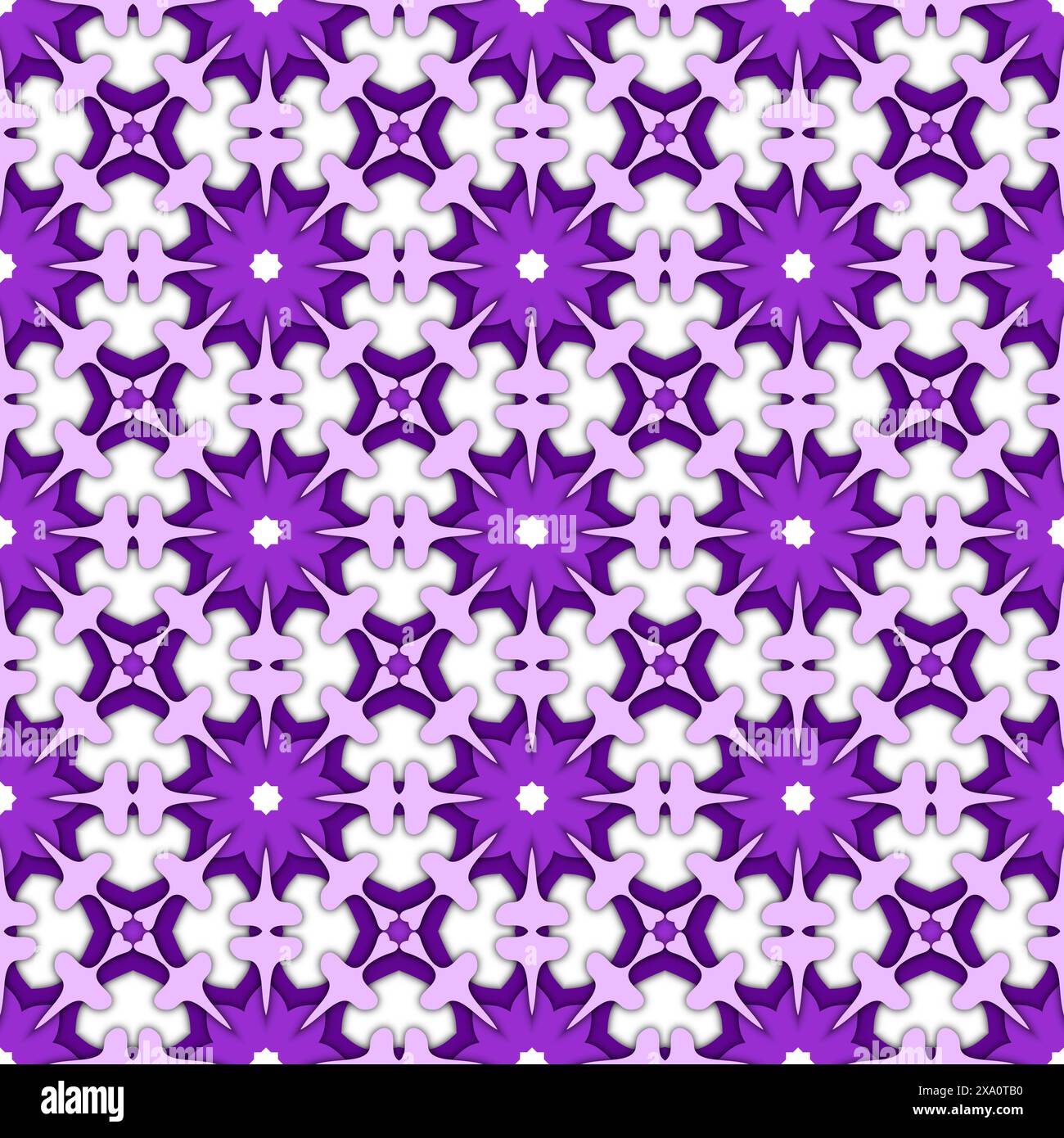 A repetitive purple and white floral pattern Stock Photo - Alamy