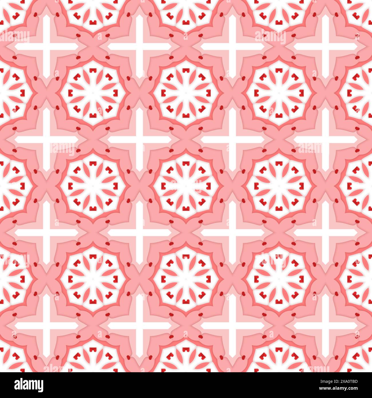 A pink tile pattern background with an intricate design Stock Photo - Alamy