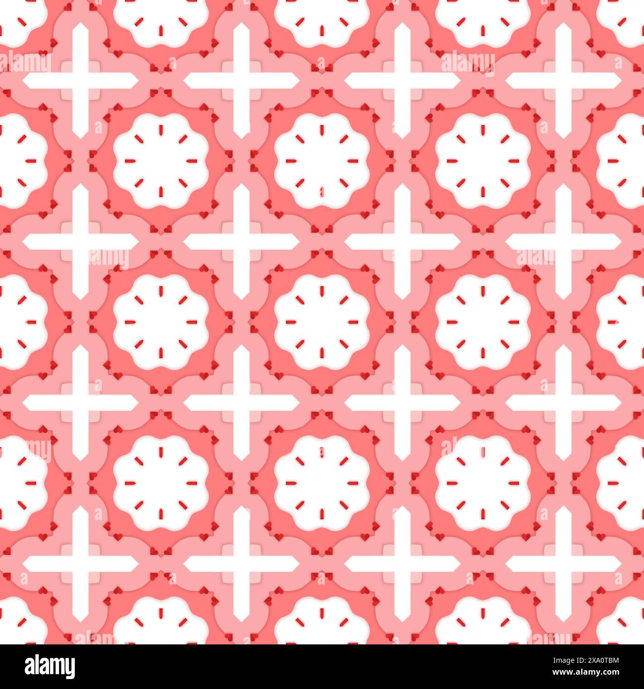 A pink tile pattern background with an intricate design Stock Photo - Alamy