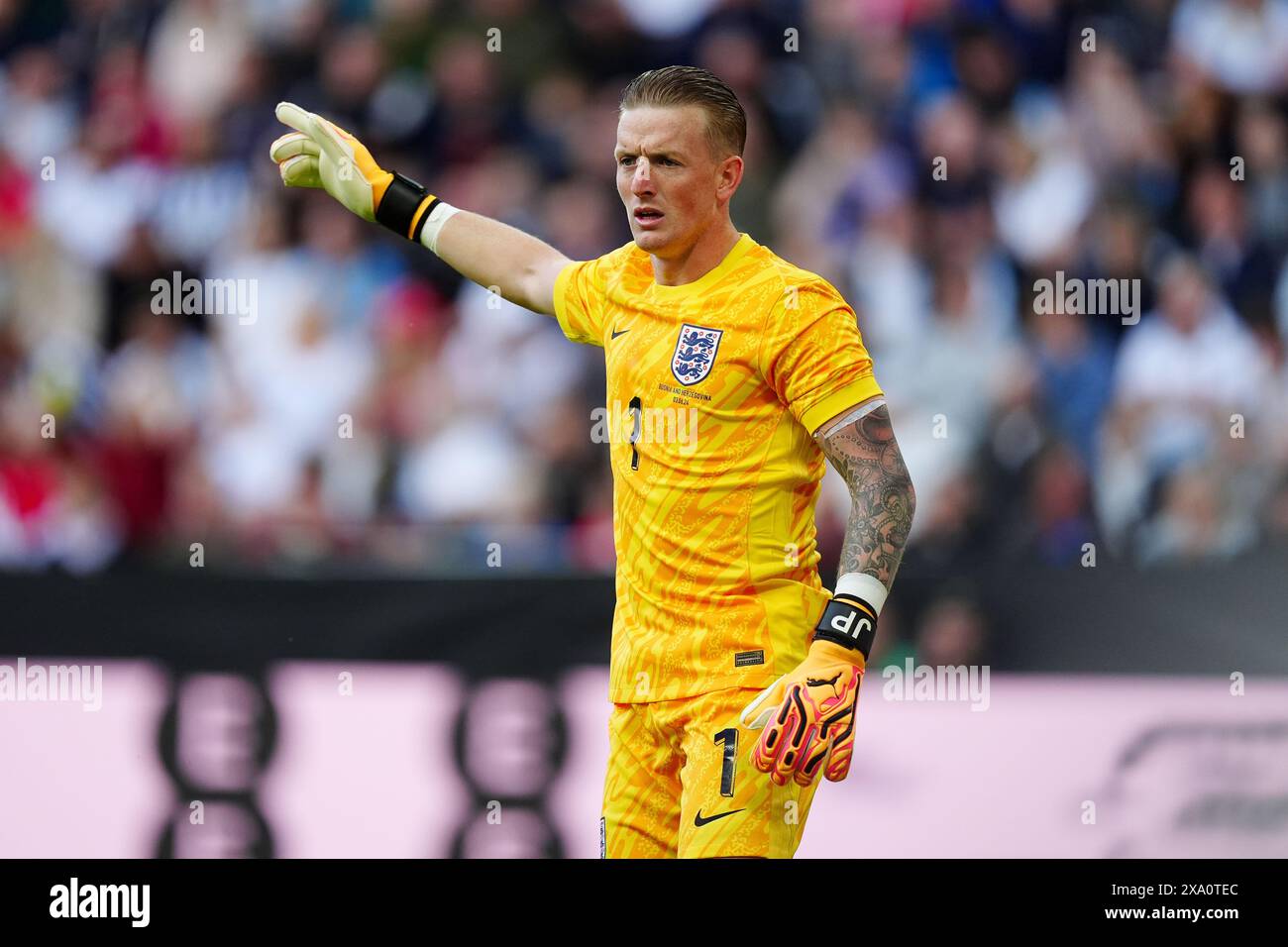 England goalkeeper Jordan Pickford during an international friendly at ...