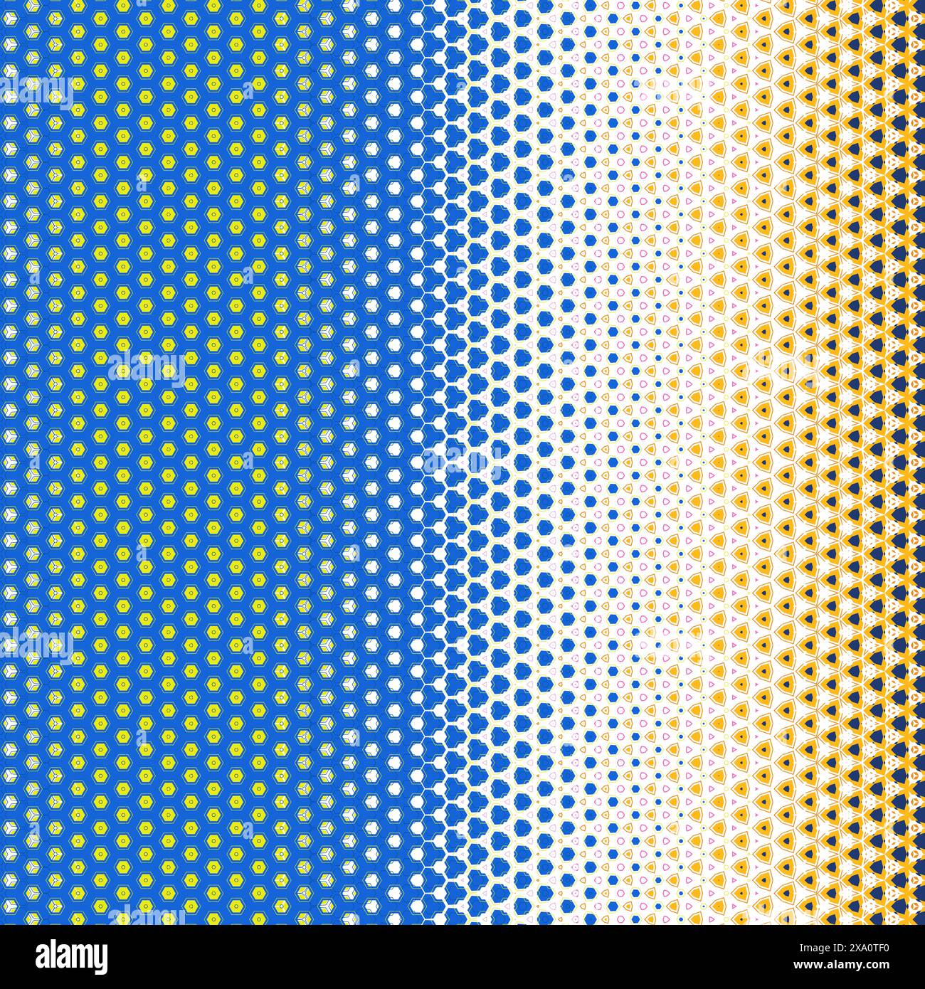 An intricate blue and yellow pattern with dots Stock Photo - Alamy