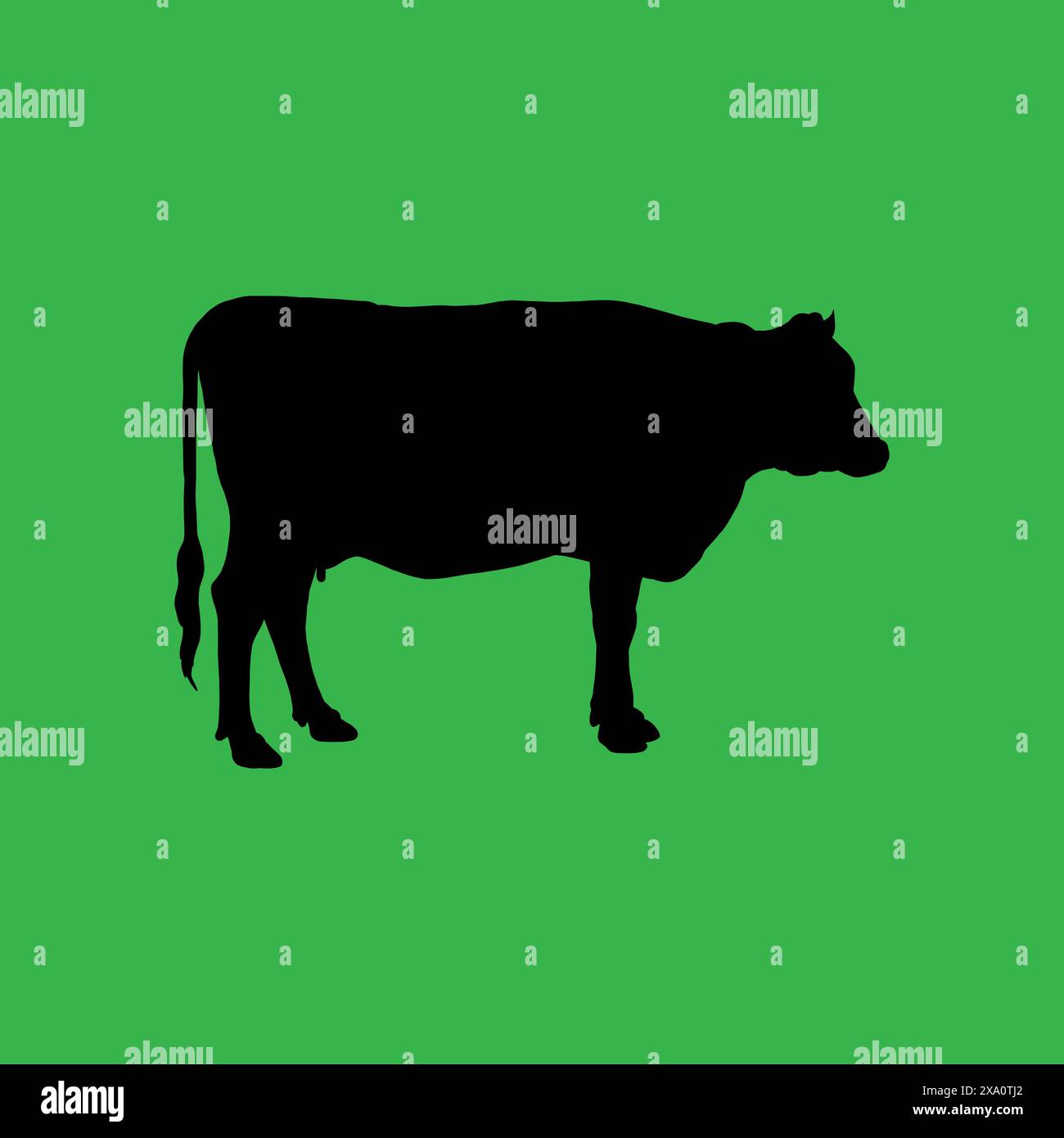 Vintage Cow Side. Silhouette Style. Vector Stock Vector Image & Art - Alamy