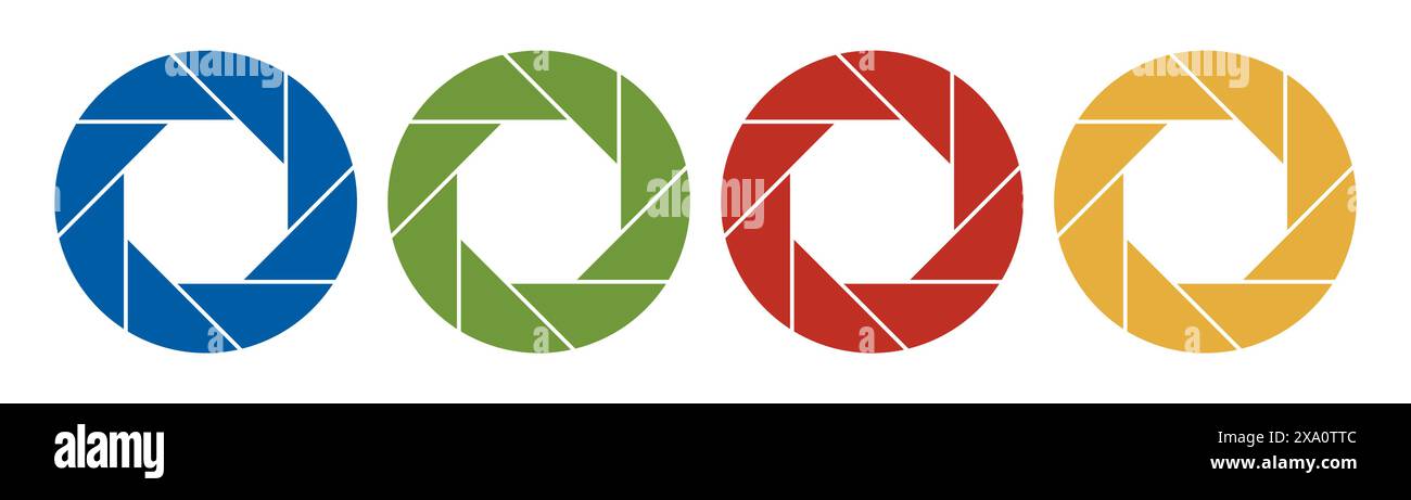 Aperture icon set. Aperture icons on white background Stock Vector ...