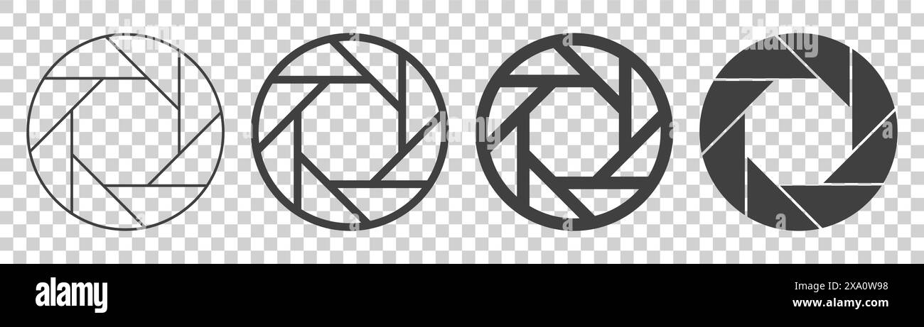 Aperture icon set. Aperture icons on white background Stock Vector ...