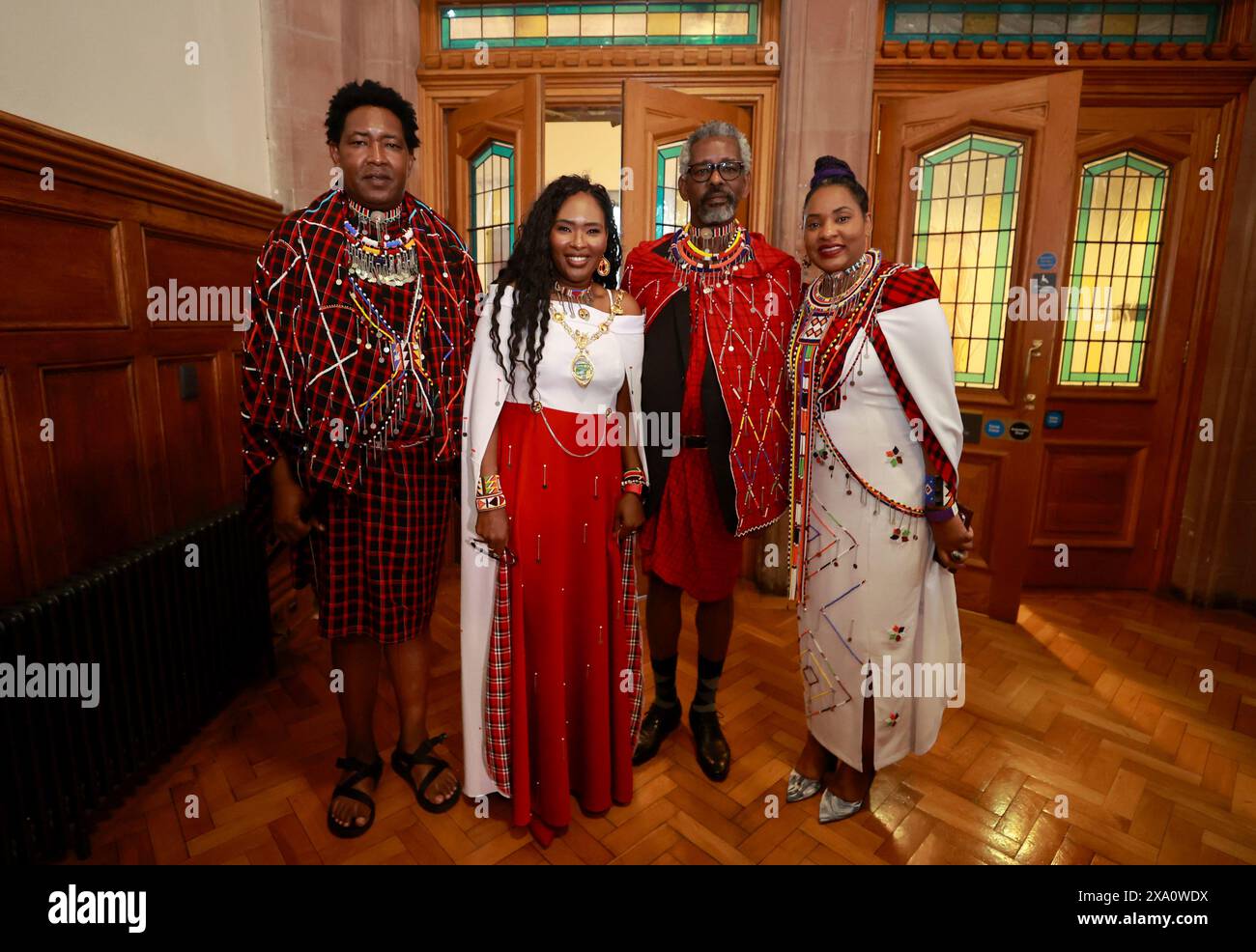 Councillor Lilian Seenoi-Barr (second left) with her two brothers and ...
