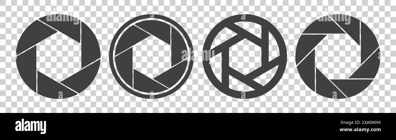 Aperture icon set. Aperture icons on white background Stock Vector ...