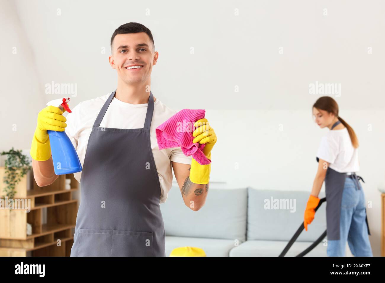 Male janitor rag detergent hi-res stock photography and images - Alamy