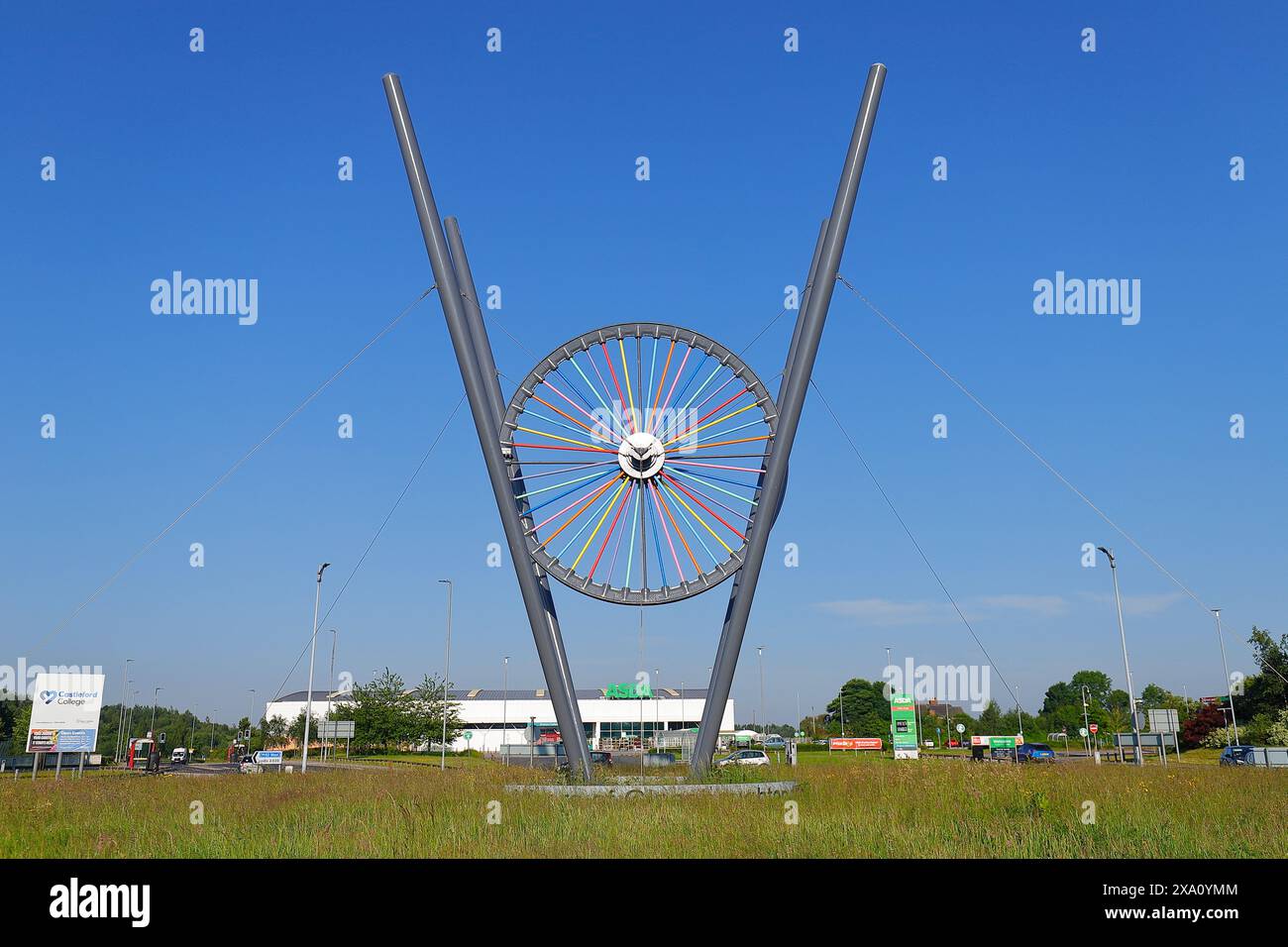 Glasshoughton Wheel Of Light near Castleford,West Yorkshire,UK Stock ...