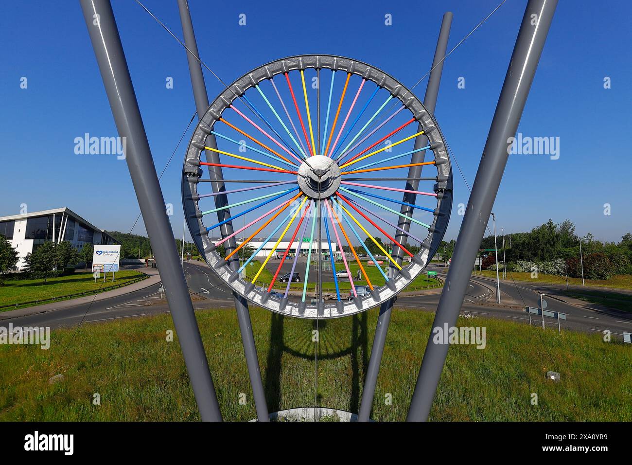 Glasshoughton Wheel Of Light near Castleford,West Yorkshire,UK Stock ...