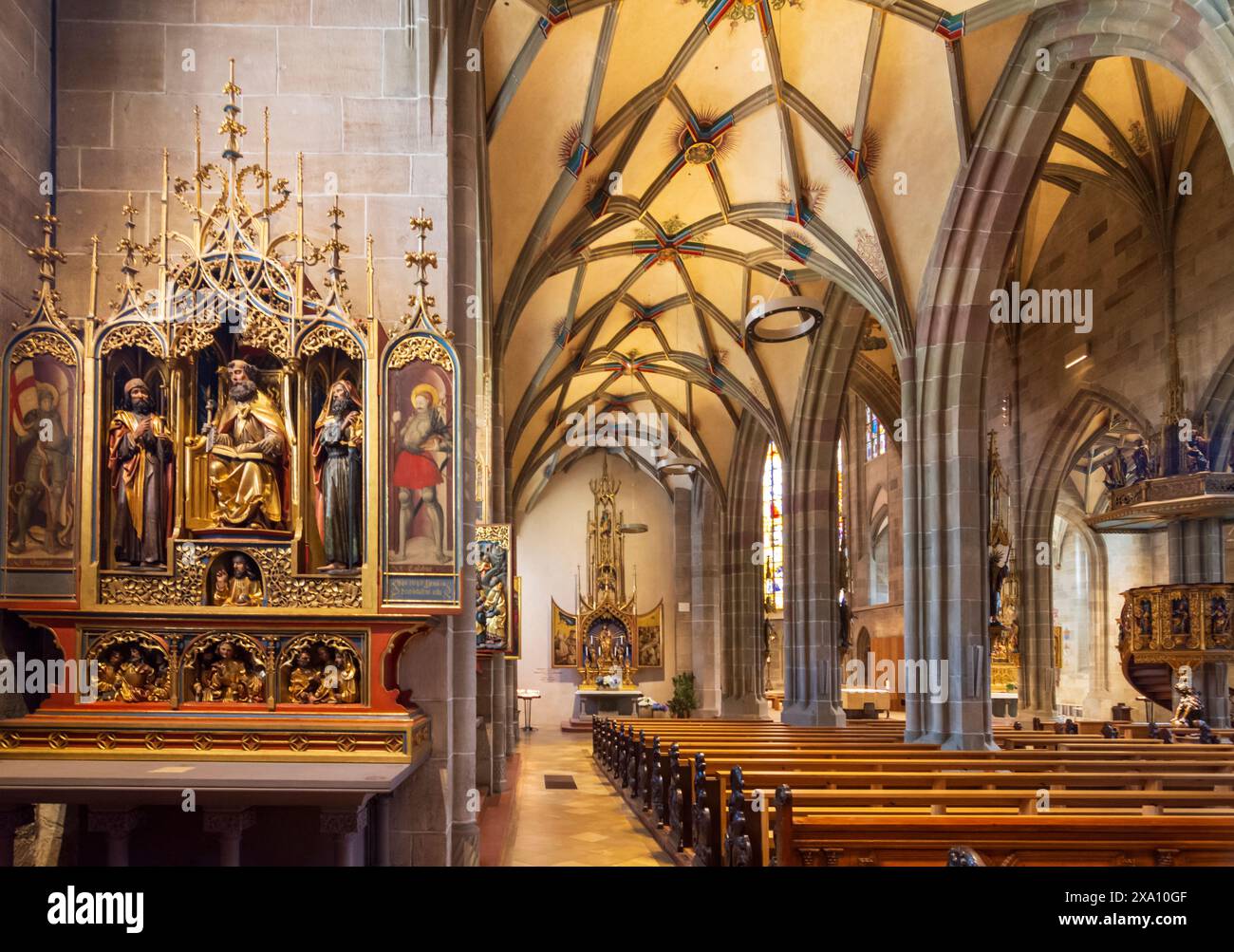 Rottweil: church Heilig-Kreuz-Münster (Holy Cross Cathedral) in Schwarzwald, Black Forest, Baden ...