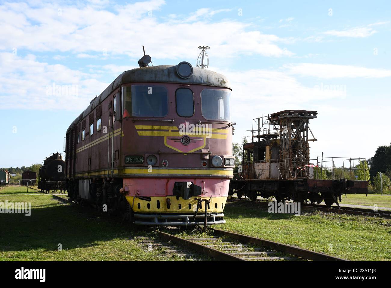 The old soviet trains in a train museum. Haapsalu, Estonia Stock Photo ...