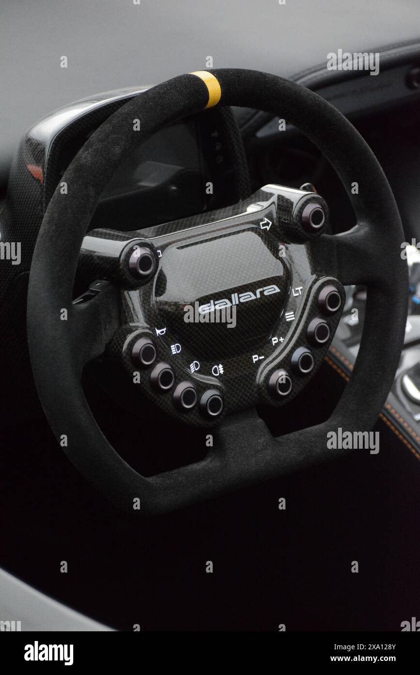 A steering wheel of a sports car Stock Photo - Alamy