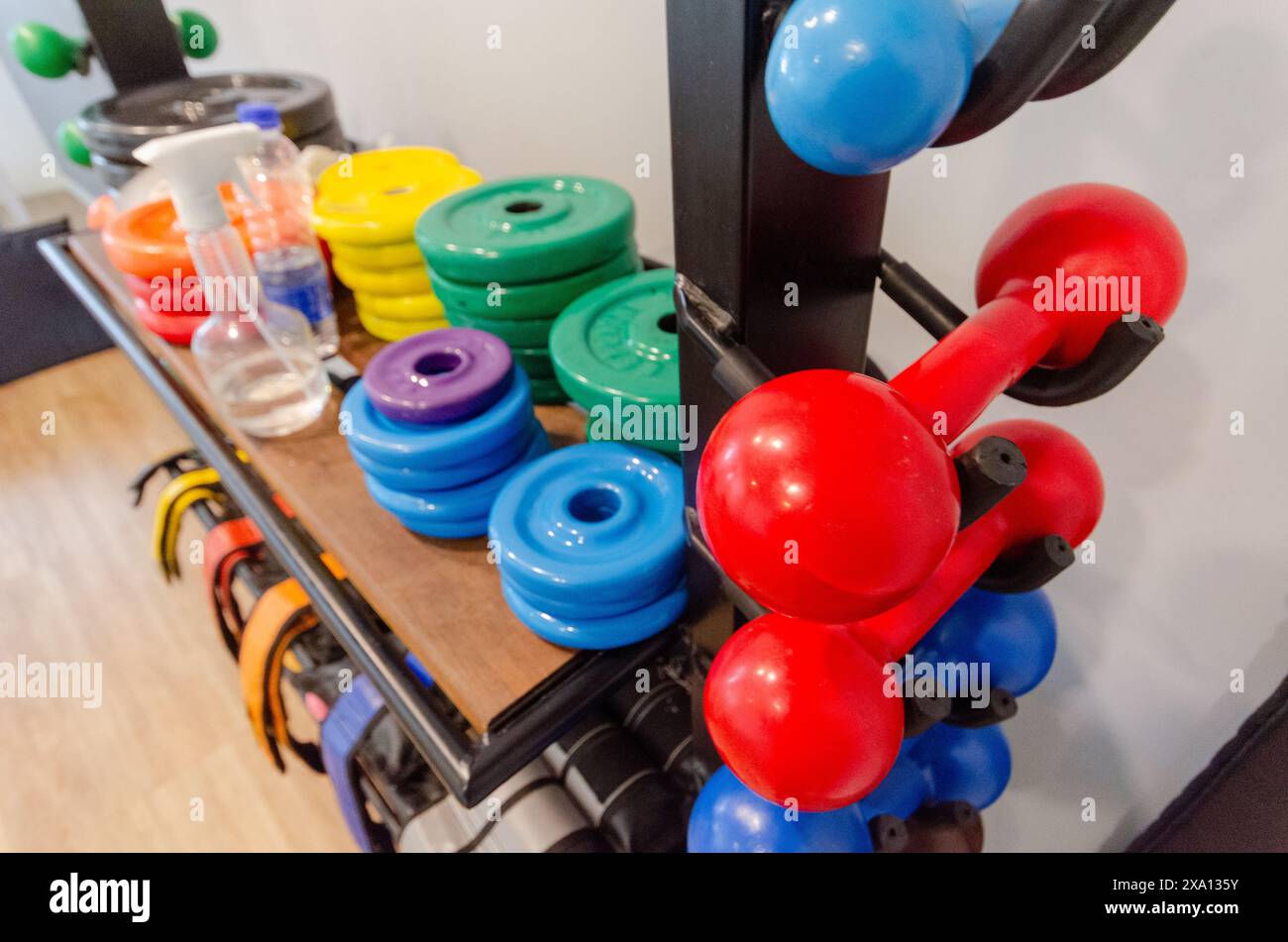 Various types of dumbbells for different exercises Stock Photo - Alamy