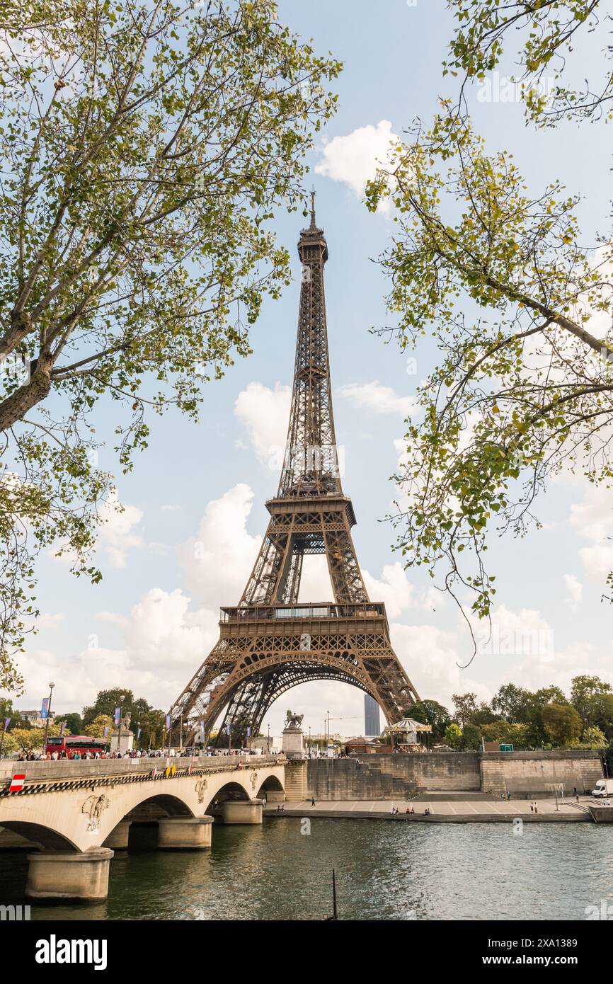 A beautiful landscape of the iconic Eiffel Tower in Paris, France Stock ...