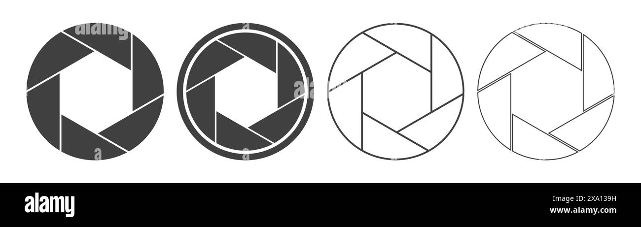 Aperture icon set. Aperture icons on white background Stock Vector ...