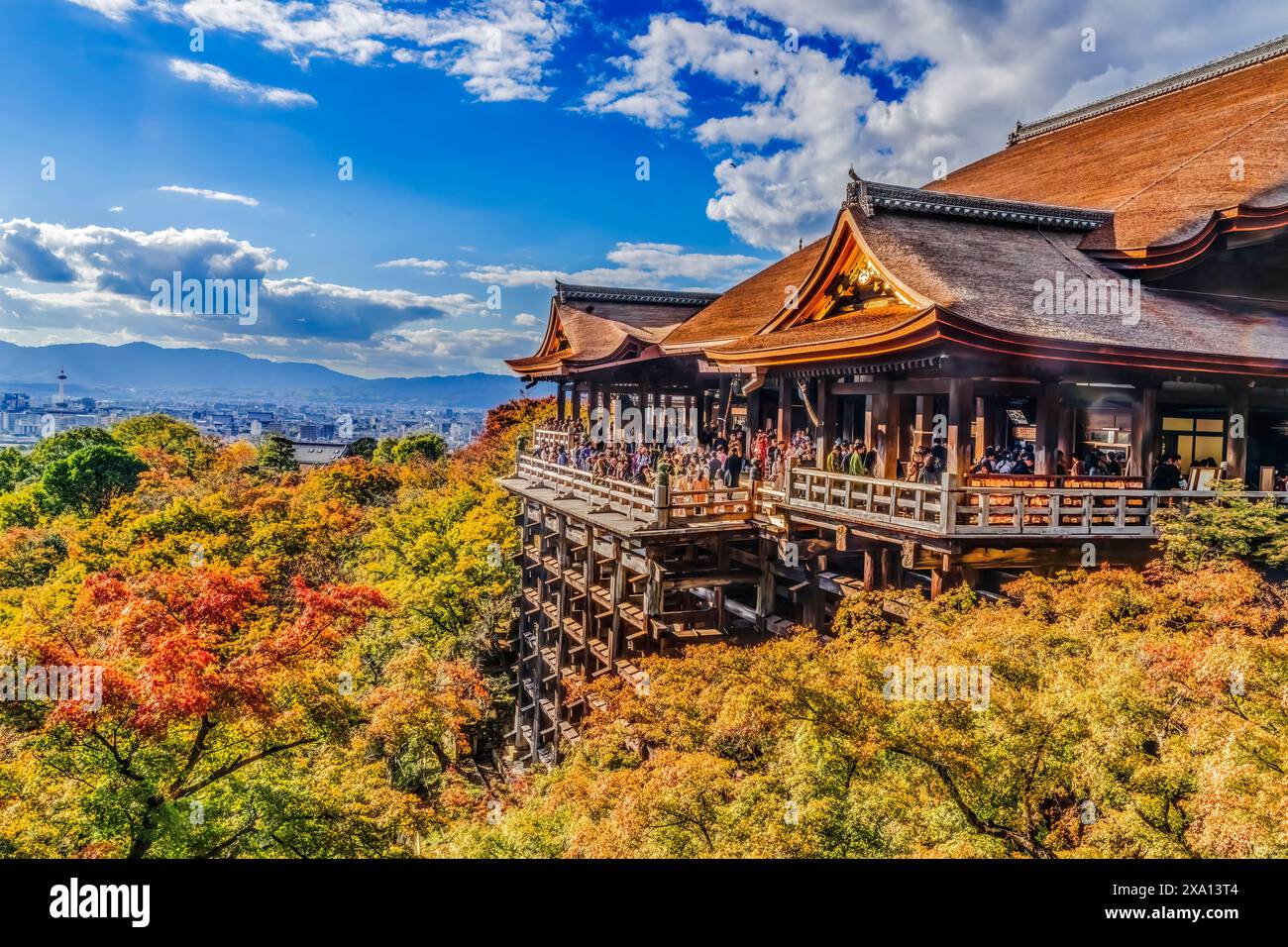 Colorful Japanese Tourists Kiyomizu Buddhist Temple Kyoto Japan. Temple ...