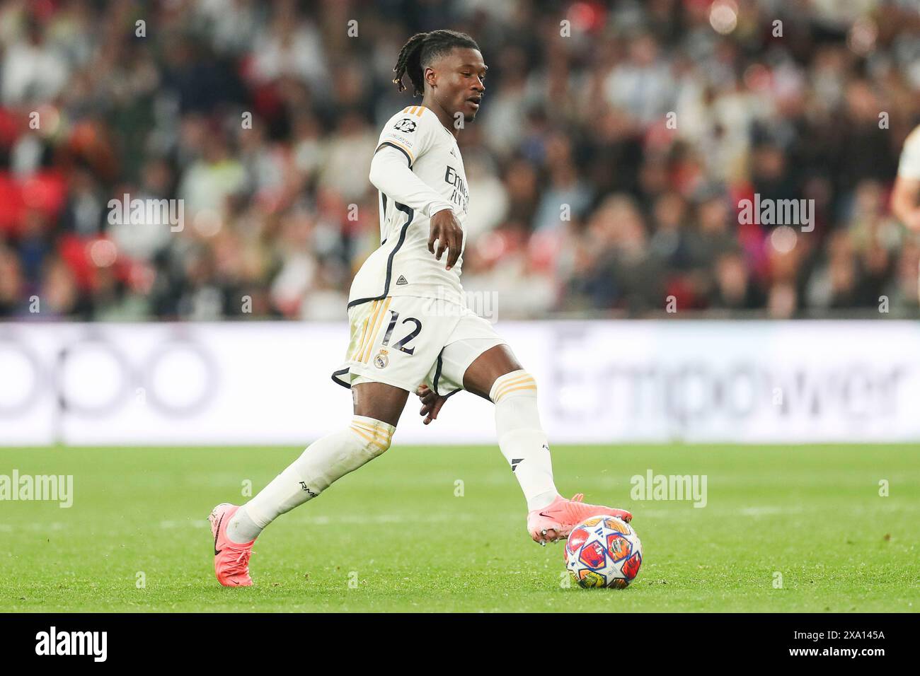 London, UK. 01st June, 2024. Real Madrid midfielder Eduardo Camavinga ...
