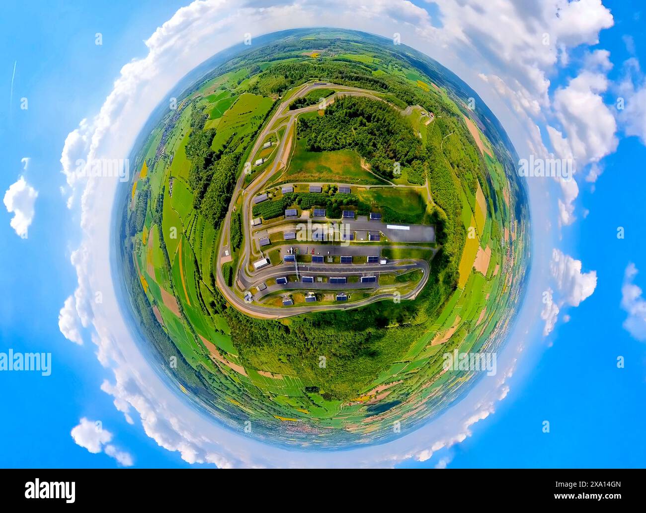 Aerial view, Bilster Berg race track, test track and presentation track ...