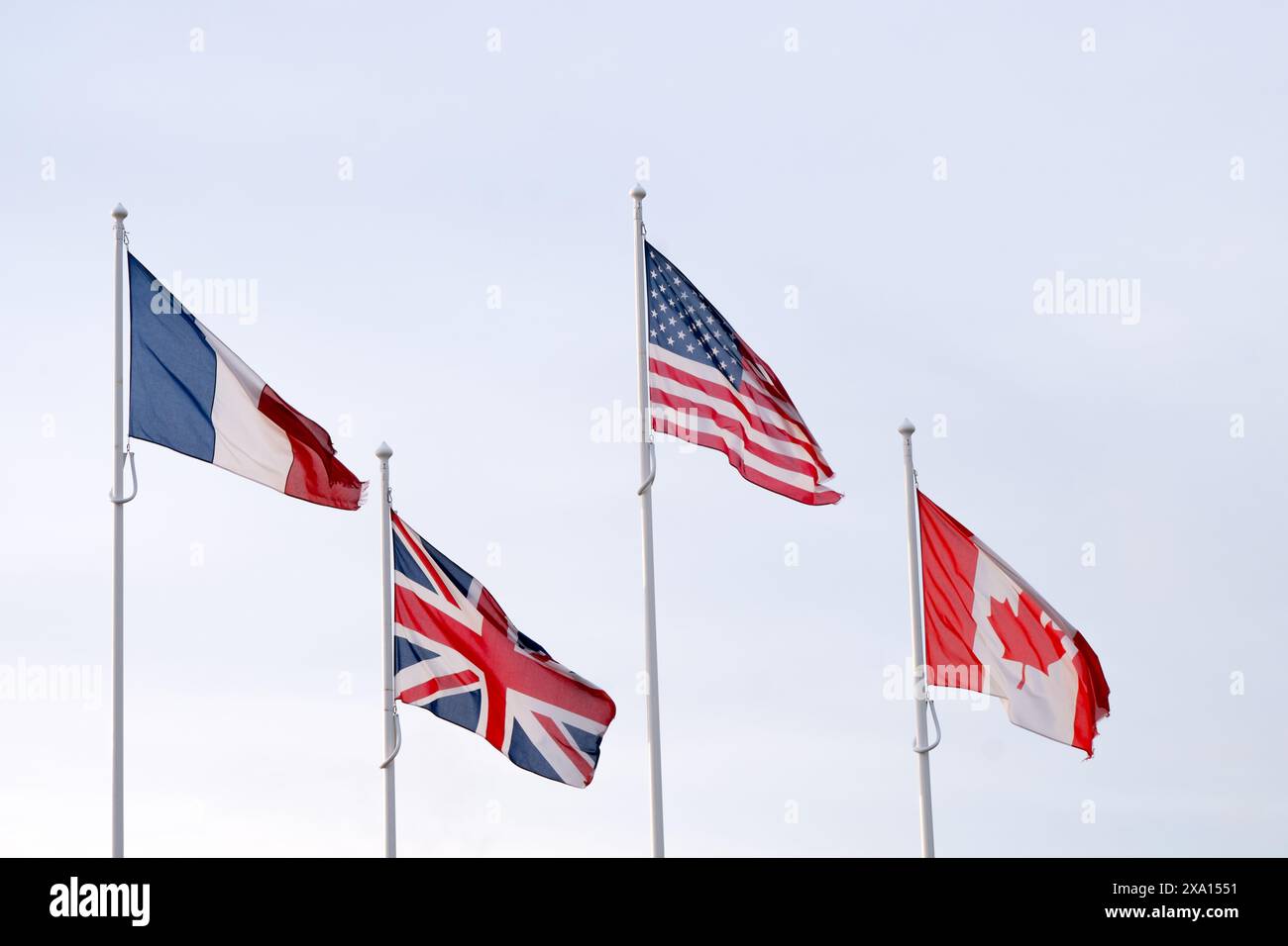 Flags fly over Normandy in honour of the fallen during world war 2 ...