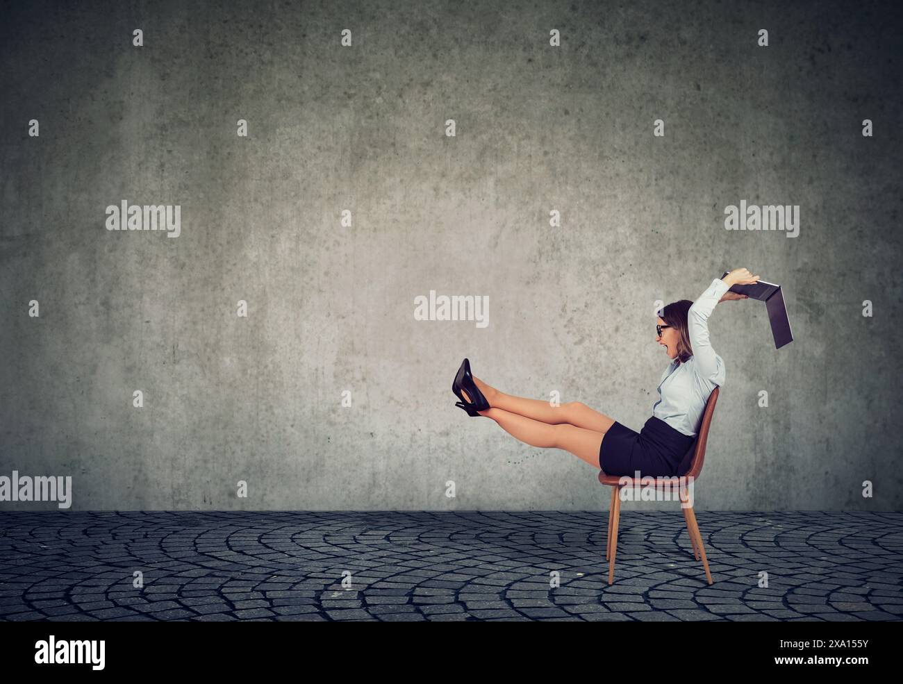 Frustrated business woman sitting on chair mad with her unreliable ...