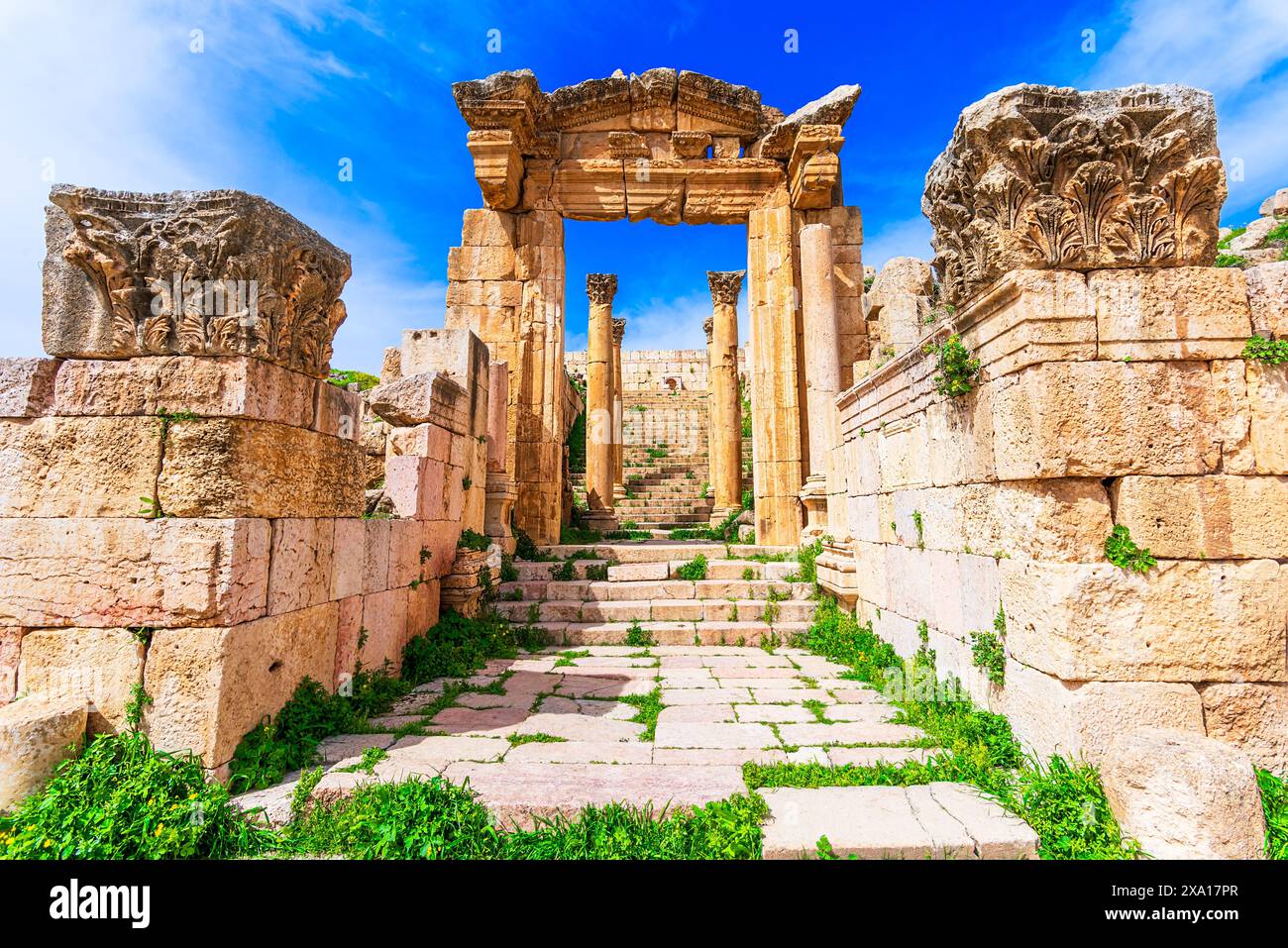 Jerash Archeological City, Jordan: The cathedral gate in the ancient ...