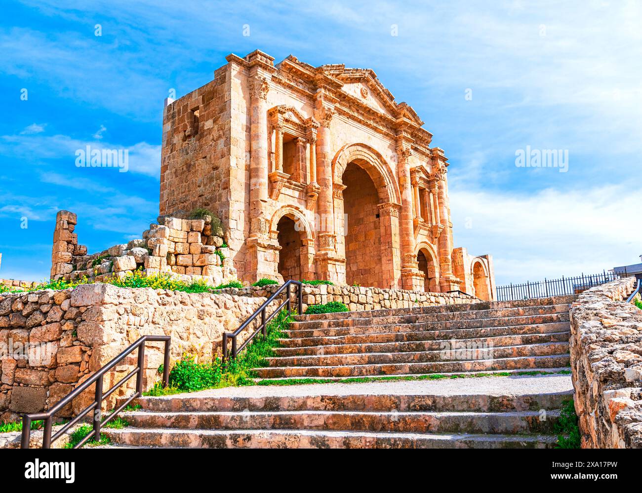 Jerash Archeological City, Jordan: Hadrian's arch in the ancient roman ...